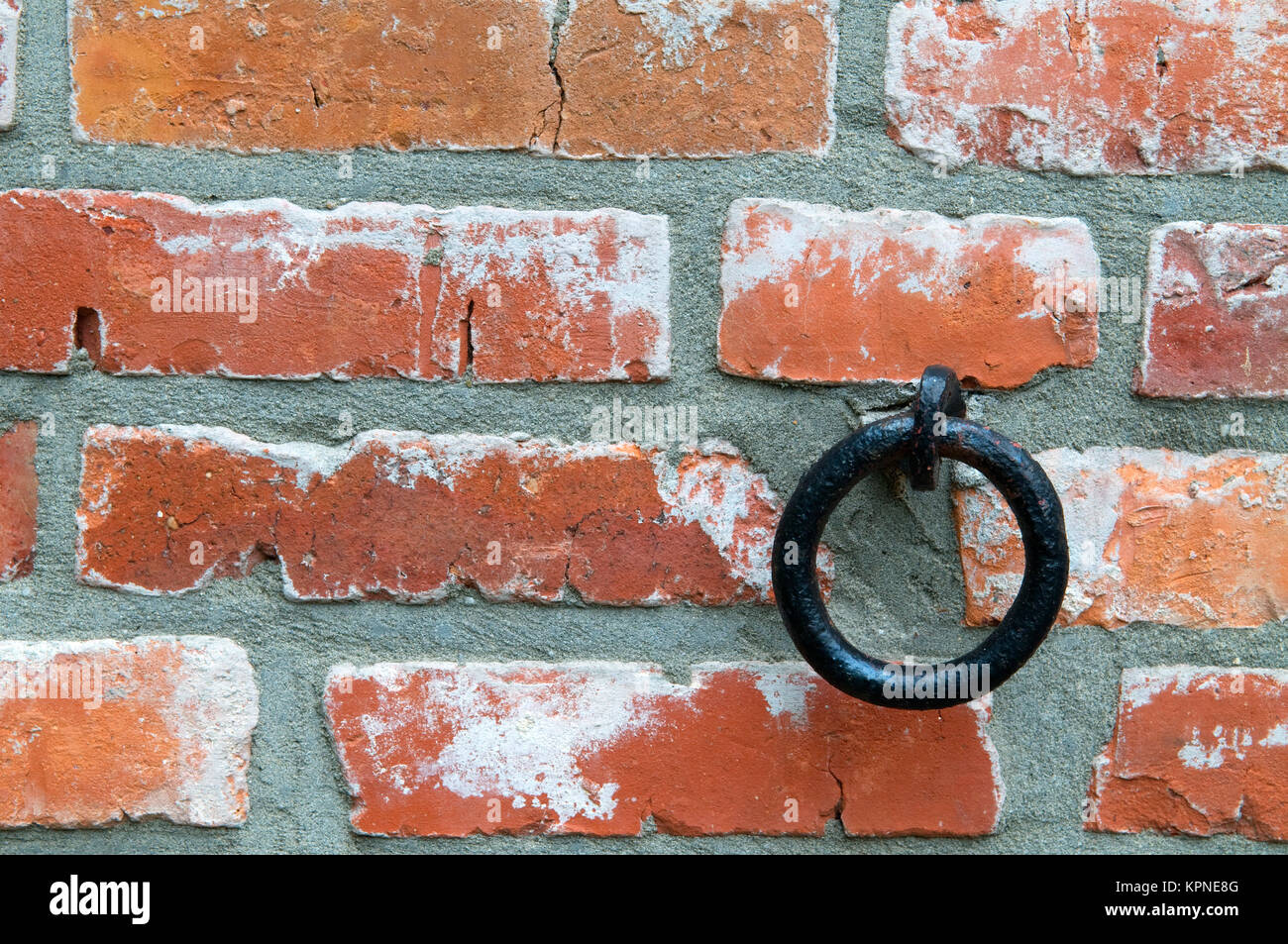 Old brick wall with ring Stock Photo - Alamy