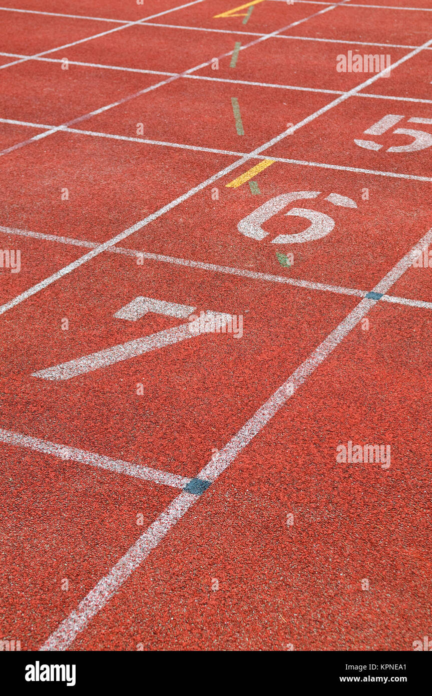 Starting Lane Of Racetrack Stock Photo - Alamy
