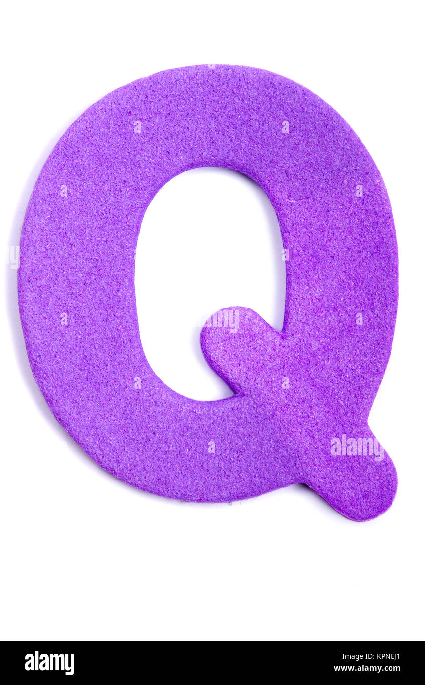 Foam letter Q Stock Photo - Alamy