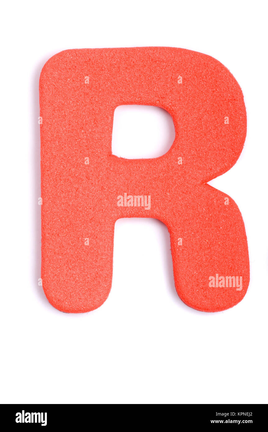 Foam letter R Stock Photo - Alamy