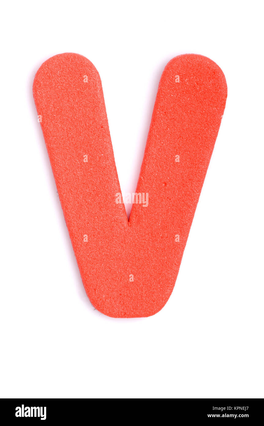 Foam letter V Stock Photo - Alamy