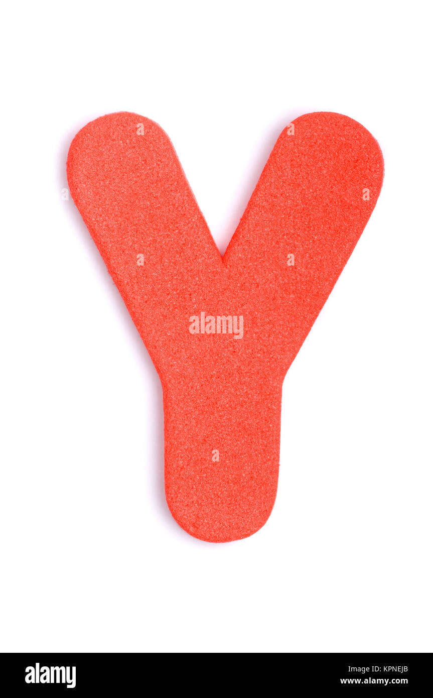 Foam letter Y Stock Photo - Alamy