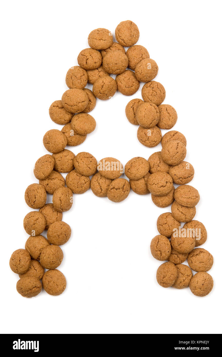 Ginger Nut Alphabet A Stock Photo - Alamy