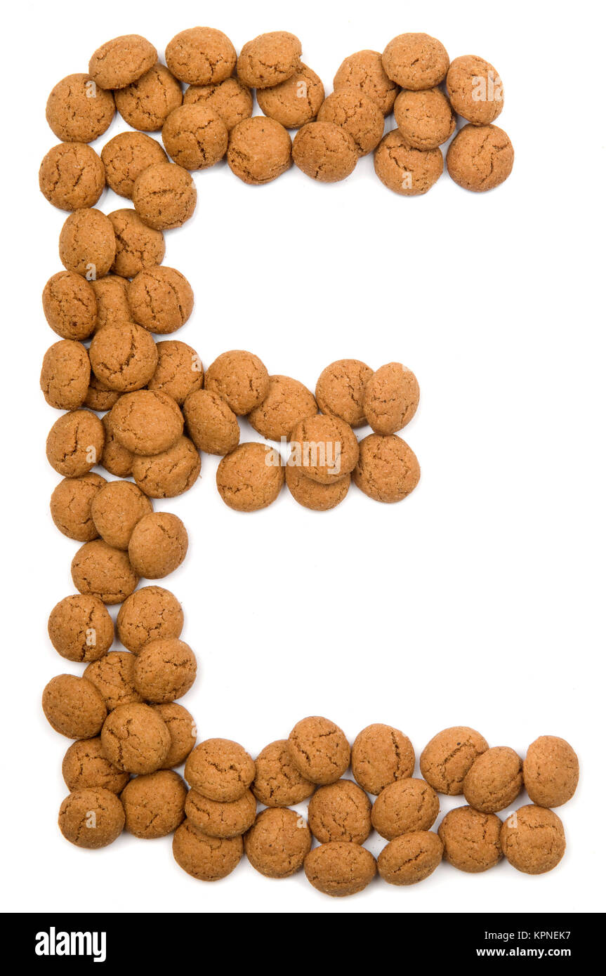 Ginger Nut Alphabet E Stock Photo - Alamy