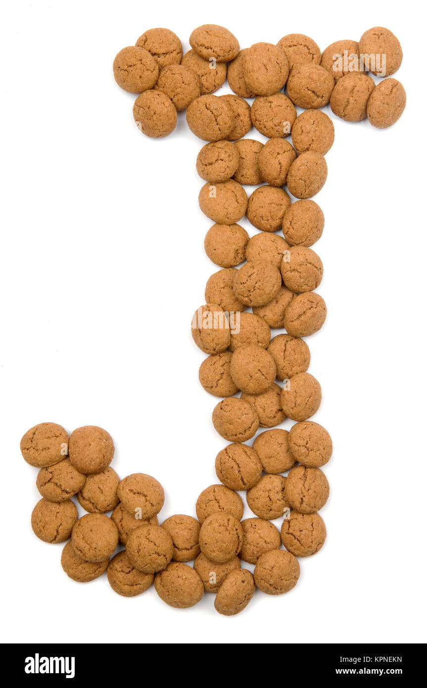 Ginger Nut Alphabet J Stock Photo - Alamy