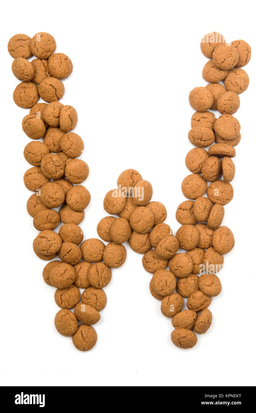 Ginger Nut Alphabet W Stock Photo - Alamy