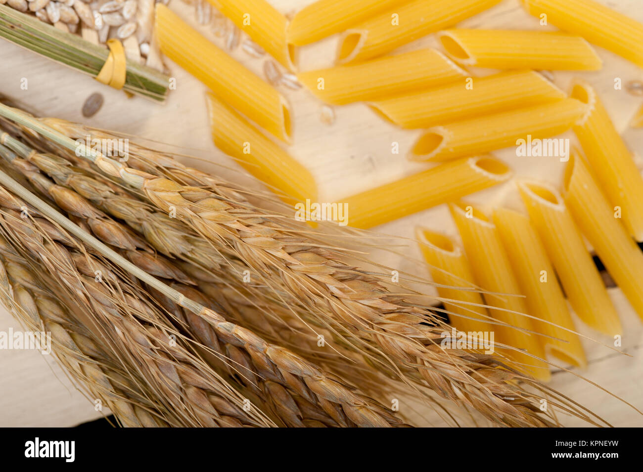Italian pasta penne with wheat Stock Photo - Alamy
