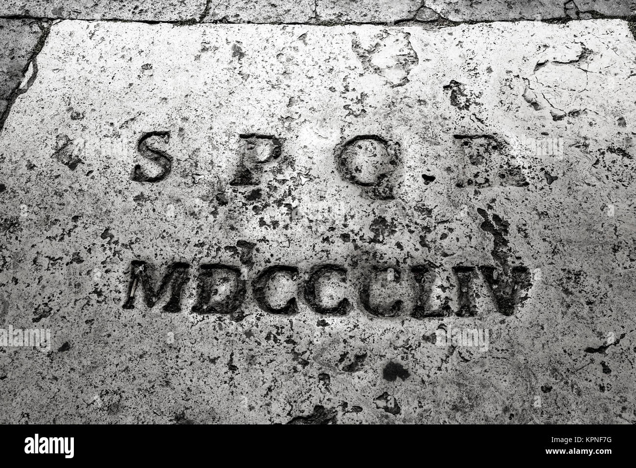The famous acronym SPQR Stock Photo - Alamy