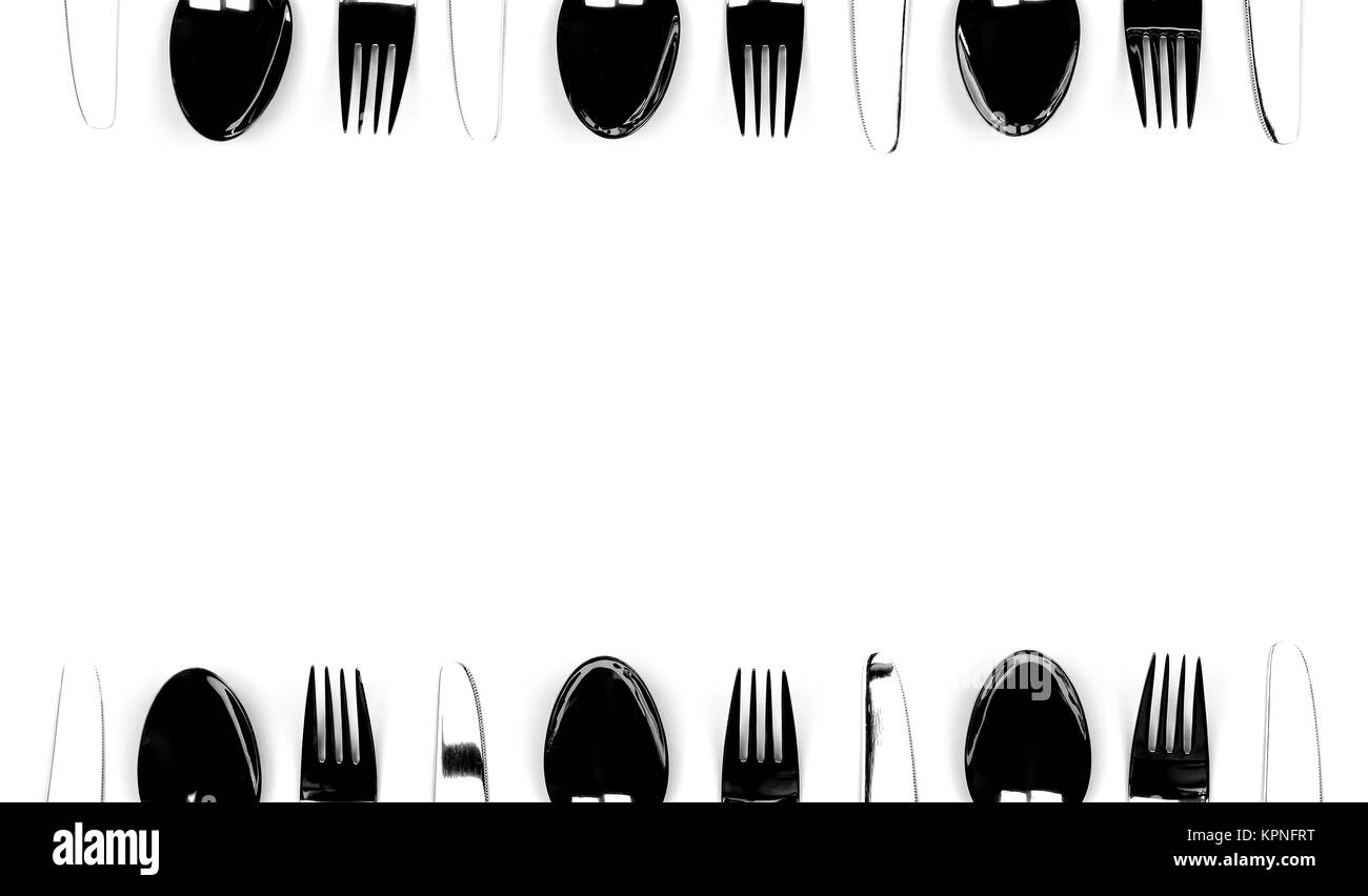 Cutlery background Black and White Stock Photos & Images - Alamy