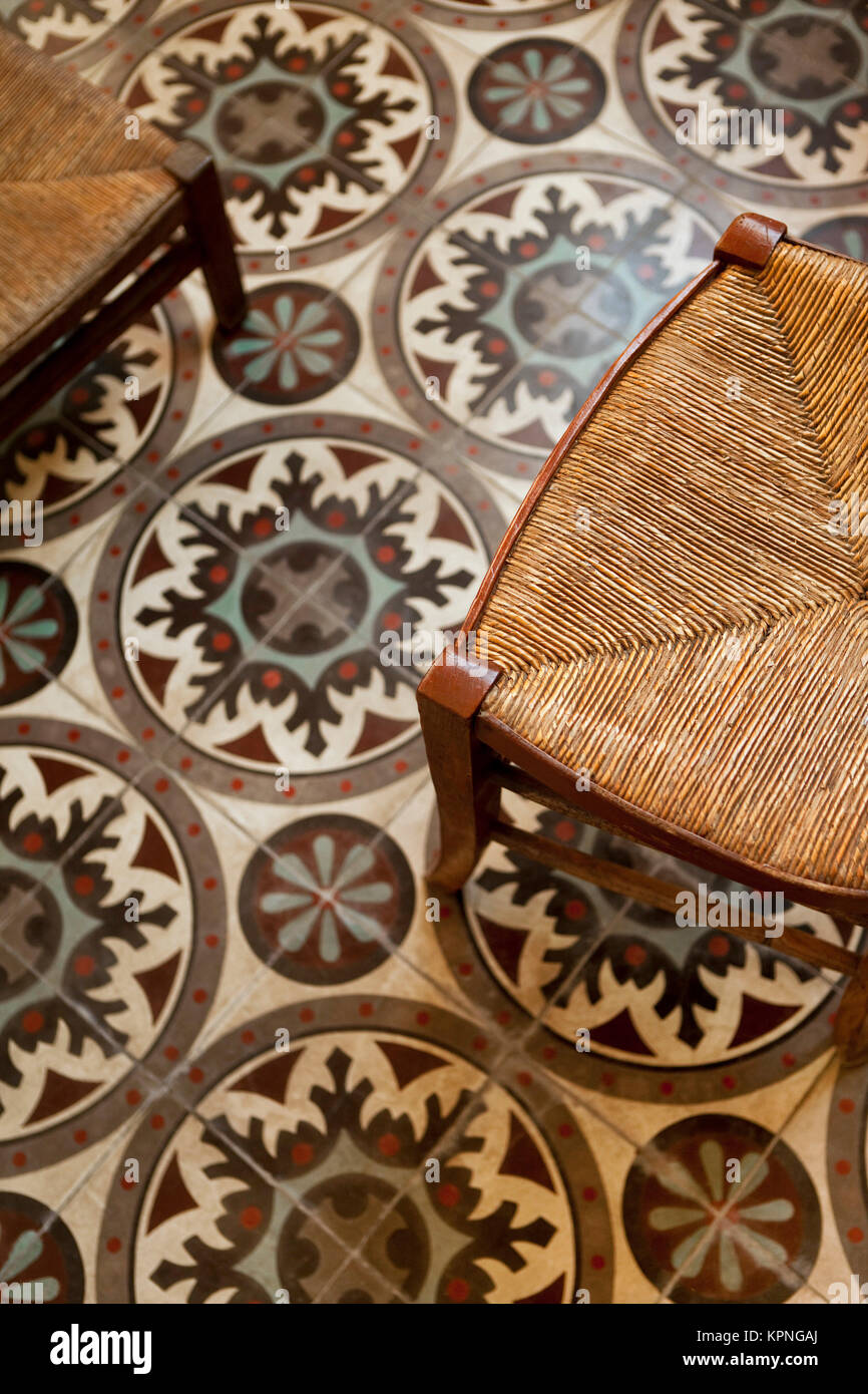 Chairs and tiles Stock Photo - Alamy