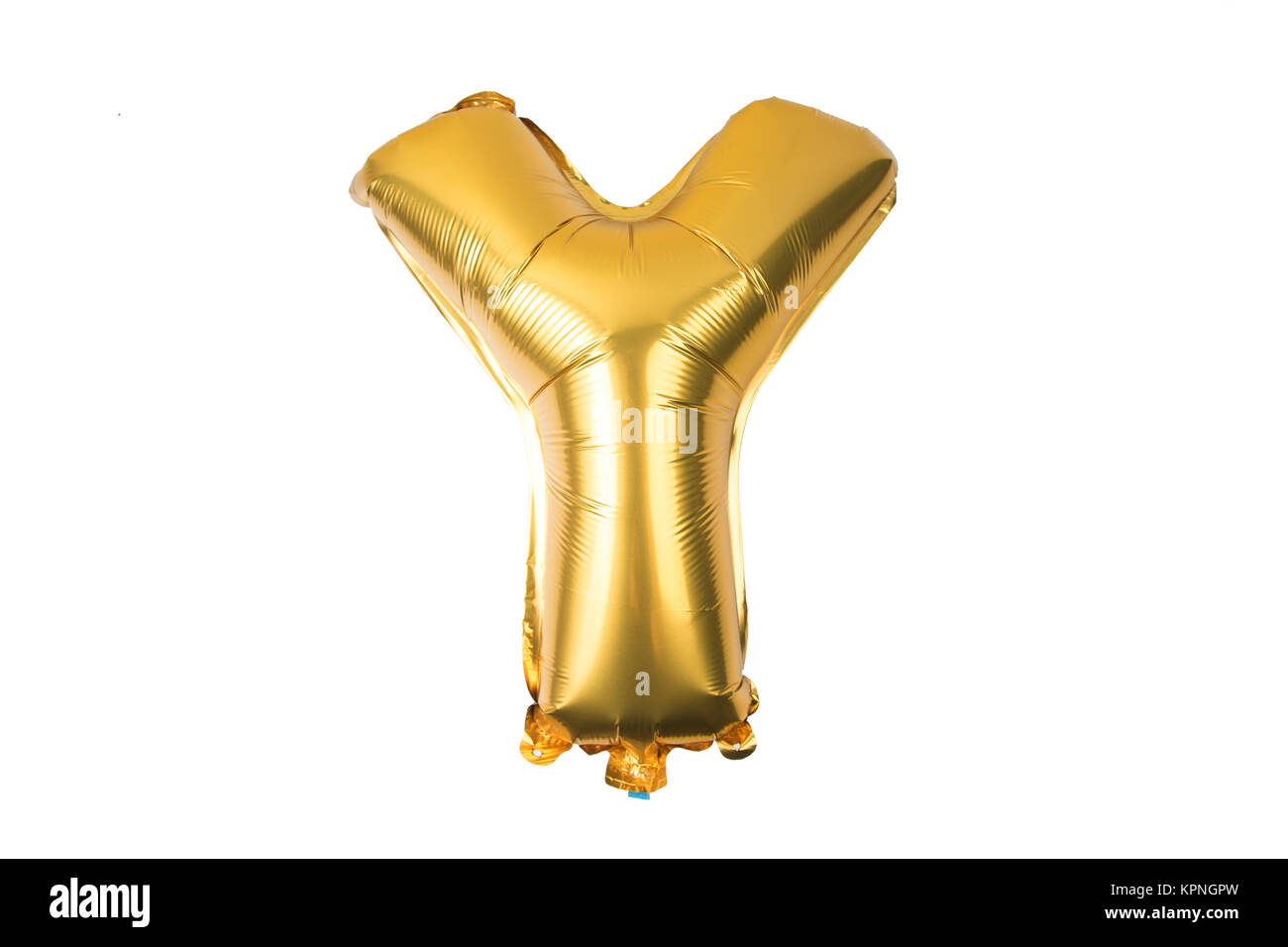 English alphabet from yellow (Golden) balloons on a white background ...