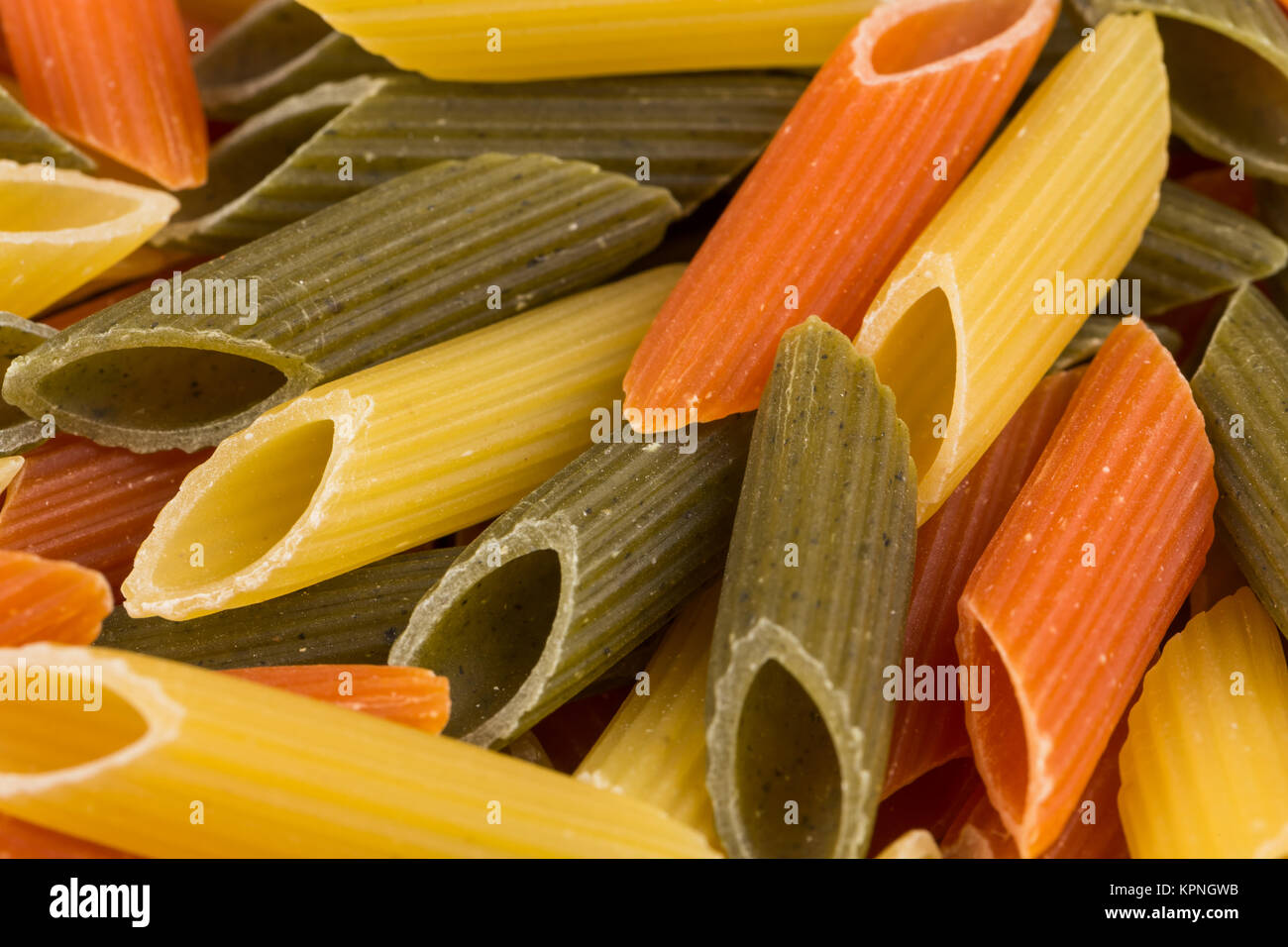 Three colour penne italian pasta hi-res stock photography and images ...