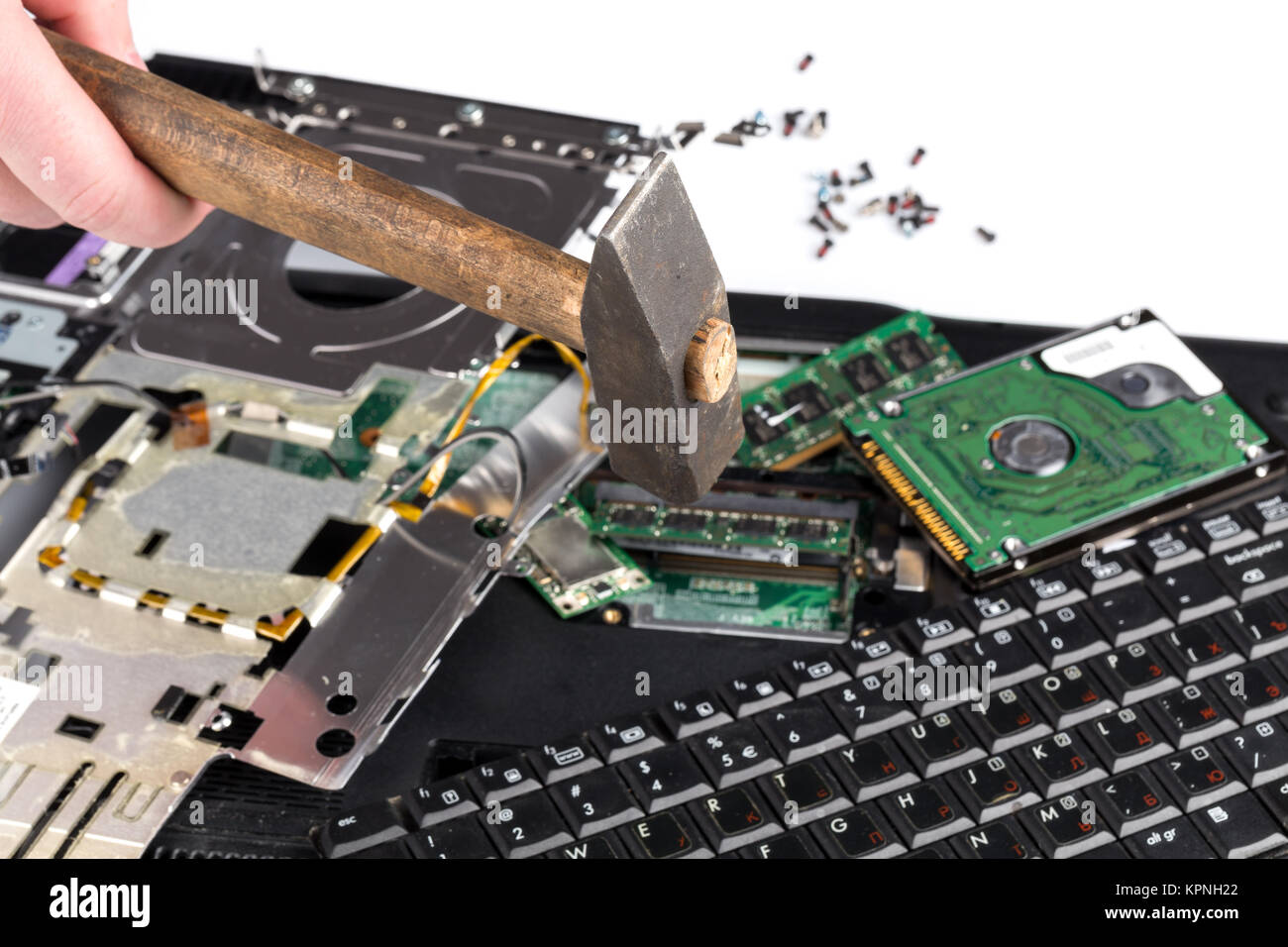 Man Destroying Computer High Resolution Stock Photography and Images ...