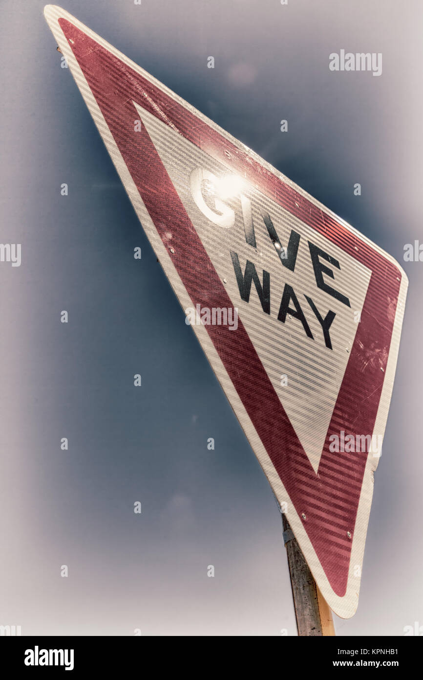 in australia the road street signal of give way Stock Photo - Alamy
