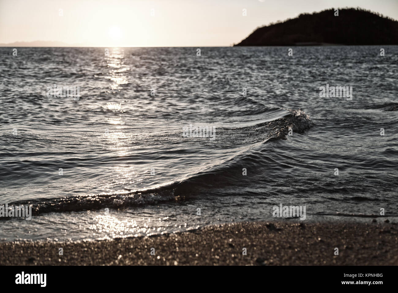 in australia the sunset in the ocean like concept of relax and holiday ...
