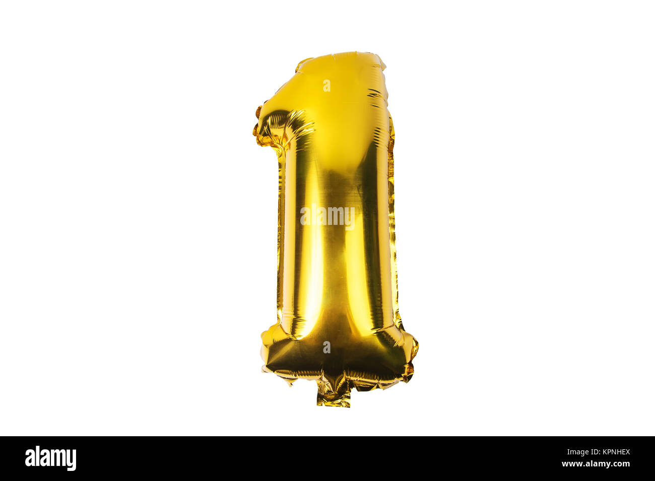 numerals from yellow (Golden) balloons on a white background Stock ...