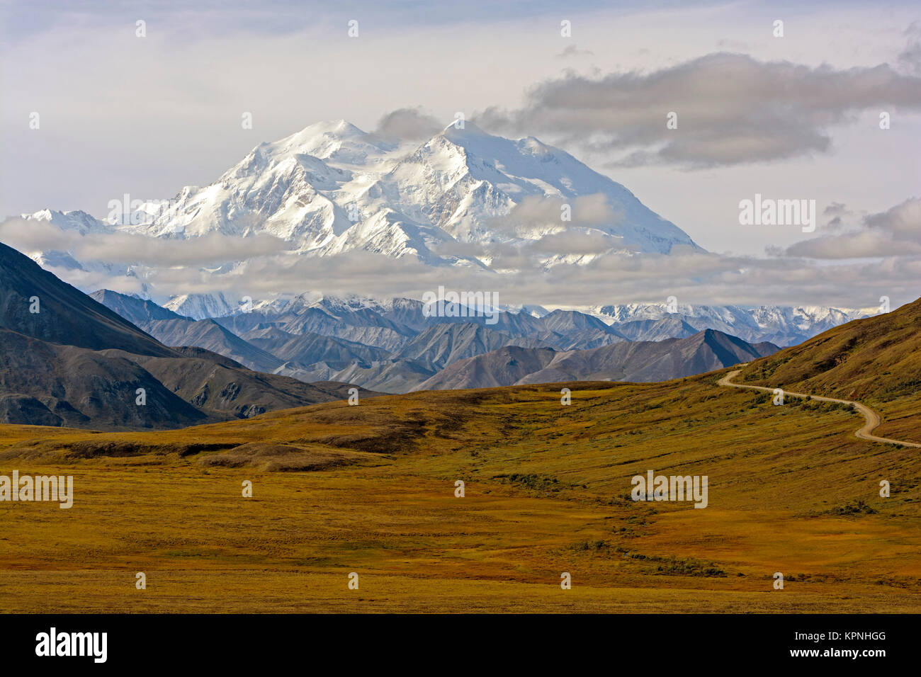 High Peak Above the Fall Tundra Stock Photo - Alamy