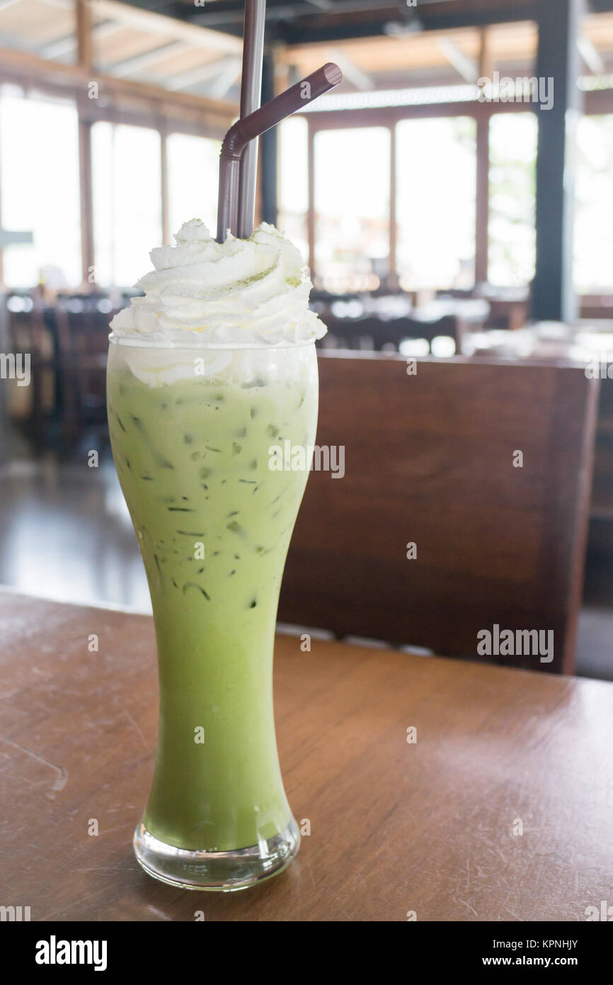 Glass ice milk tea whipped hi-res stock photography and images - Alamy