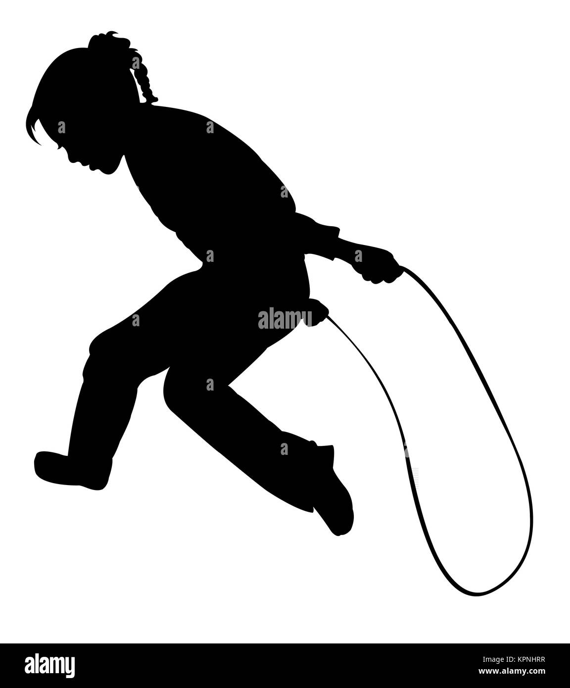 Girl With Skipping Rope Black and White Stock Photos & Images - Alamy