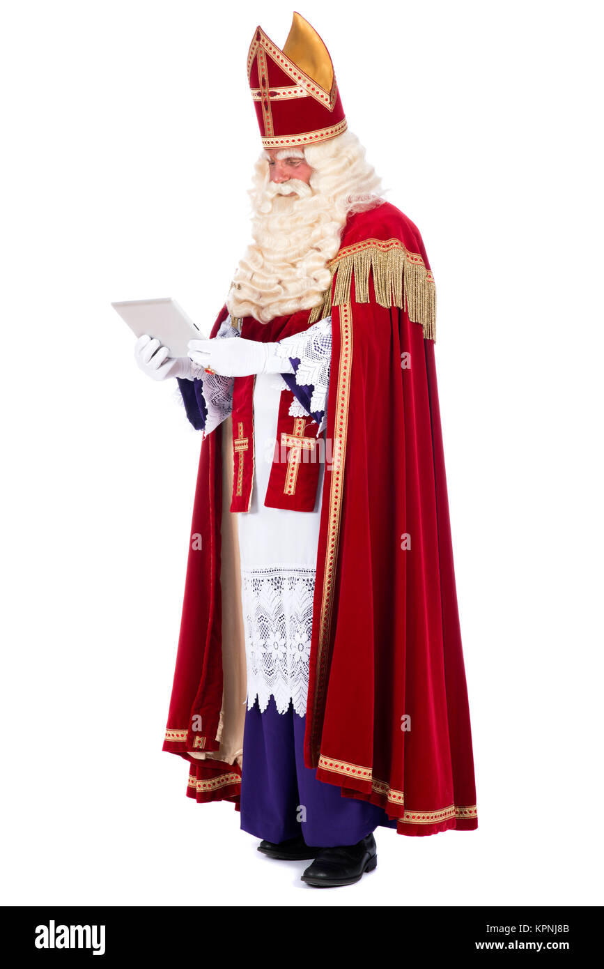 Sinterklaas with a tablet Stock Photo - Alamy