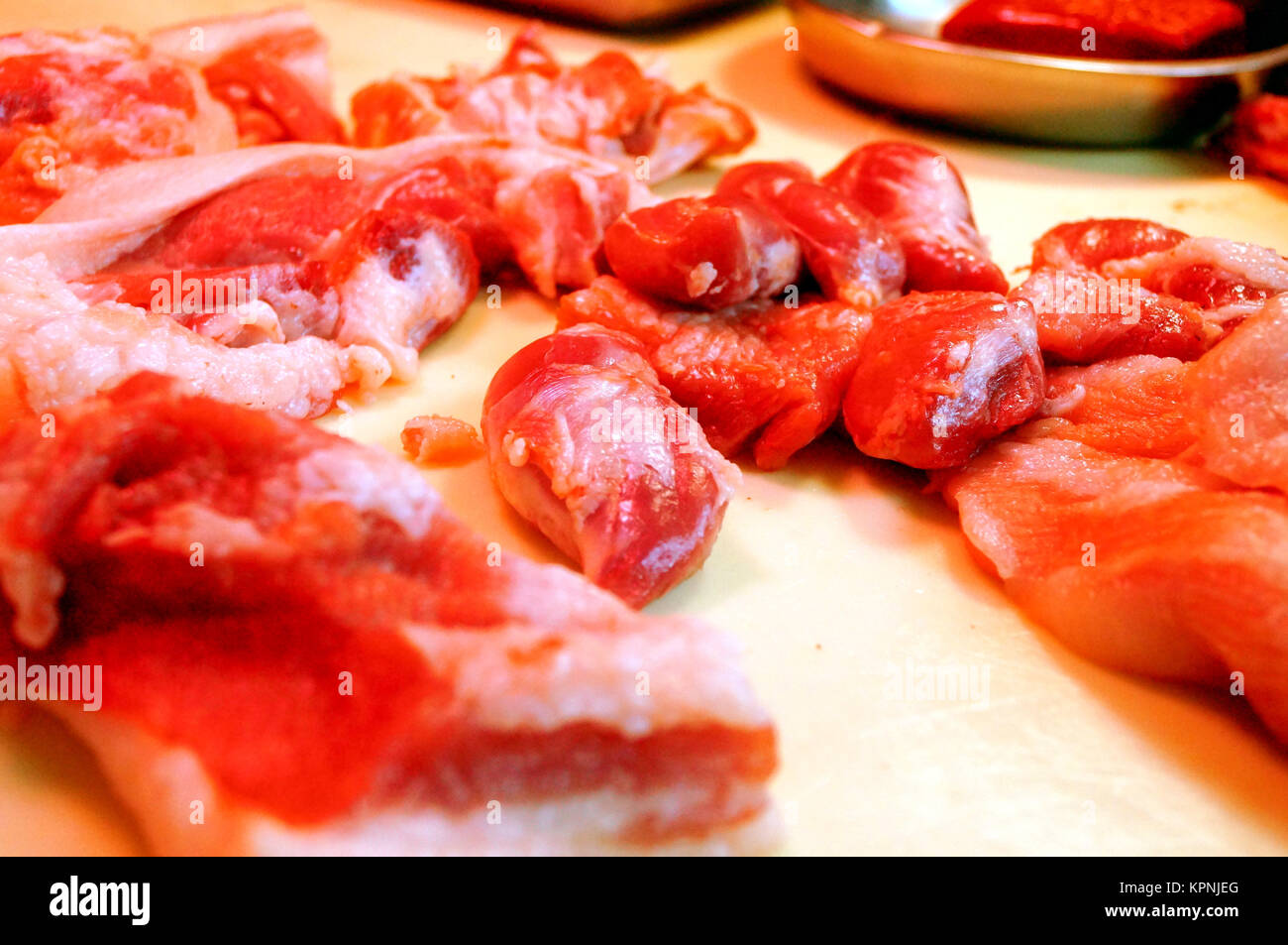 The slaughtered pork is sold in the supermarket Stock Photo - Alamy