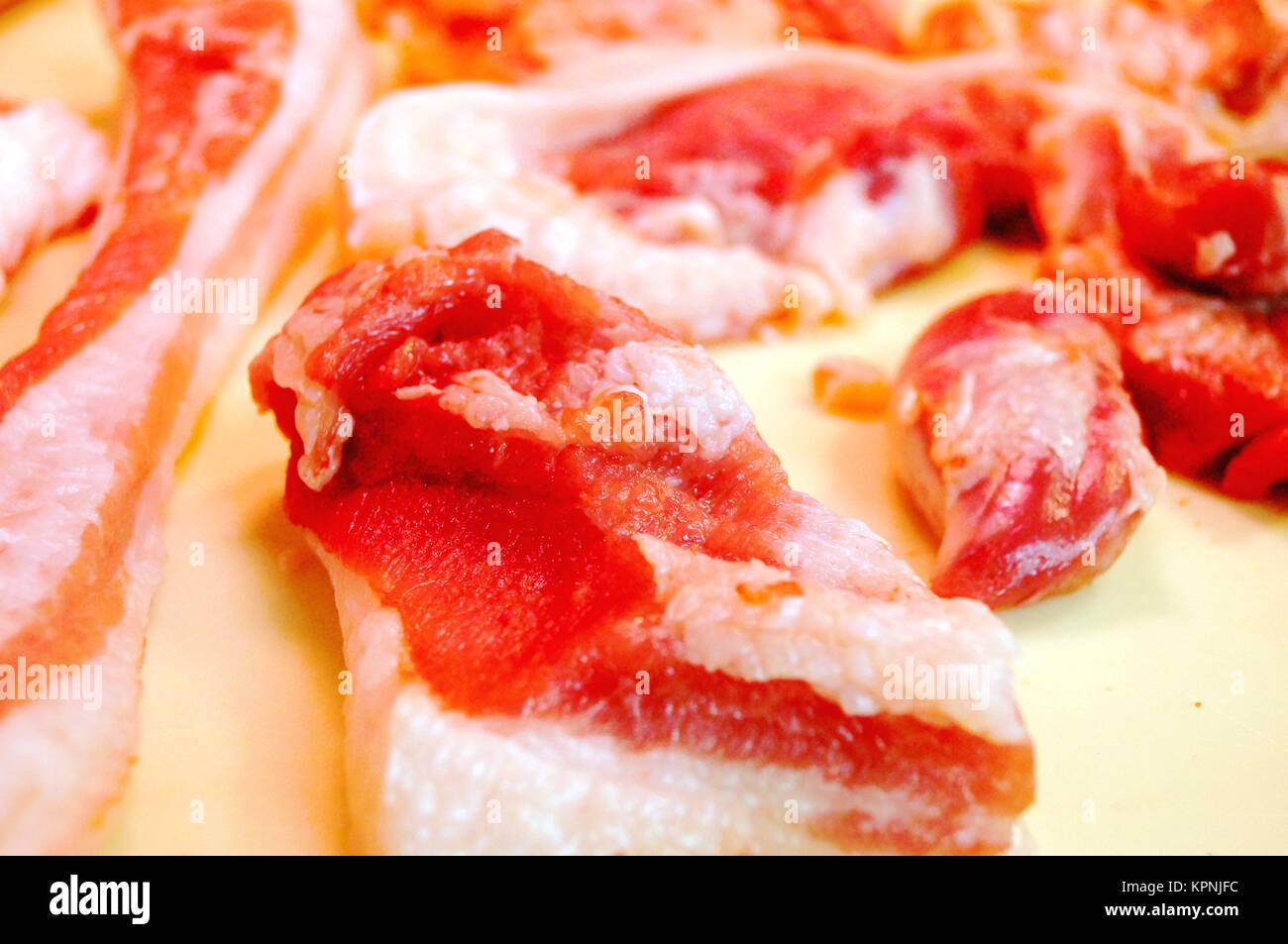 The slaughtered pork is sold in the supermarket Stock Photo - Alamy