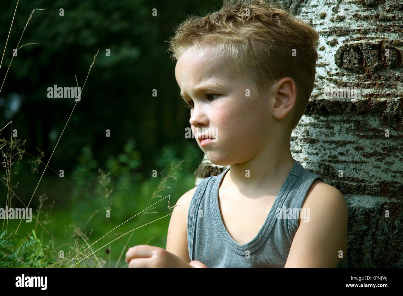 Sad six year old Stock Photo - Alamy