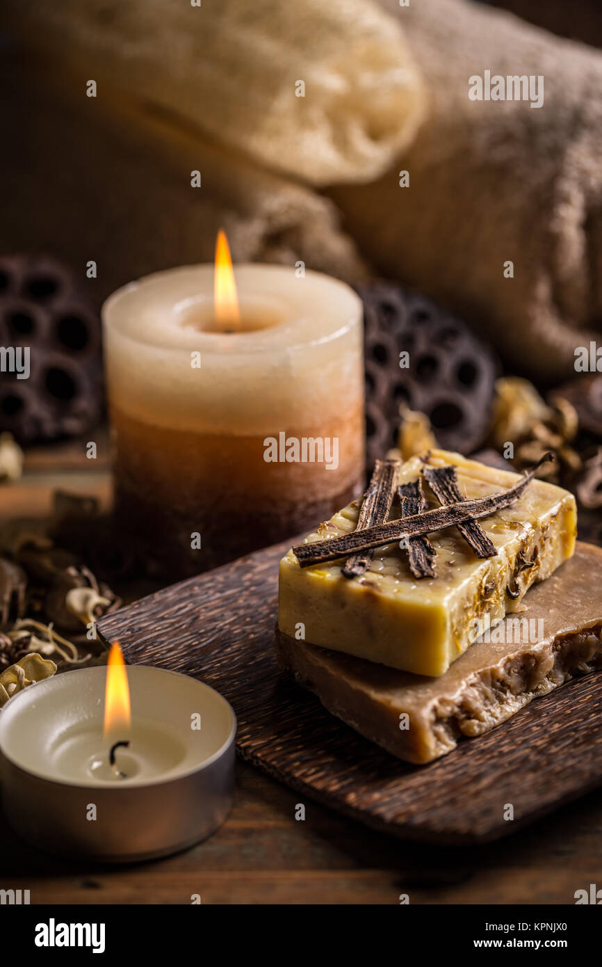 Aromatic spa set Stock Photo - Alamy