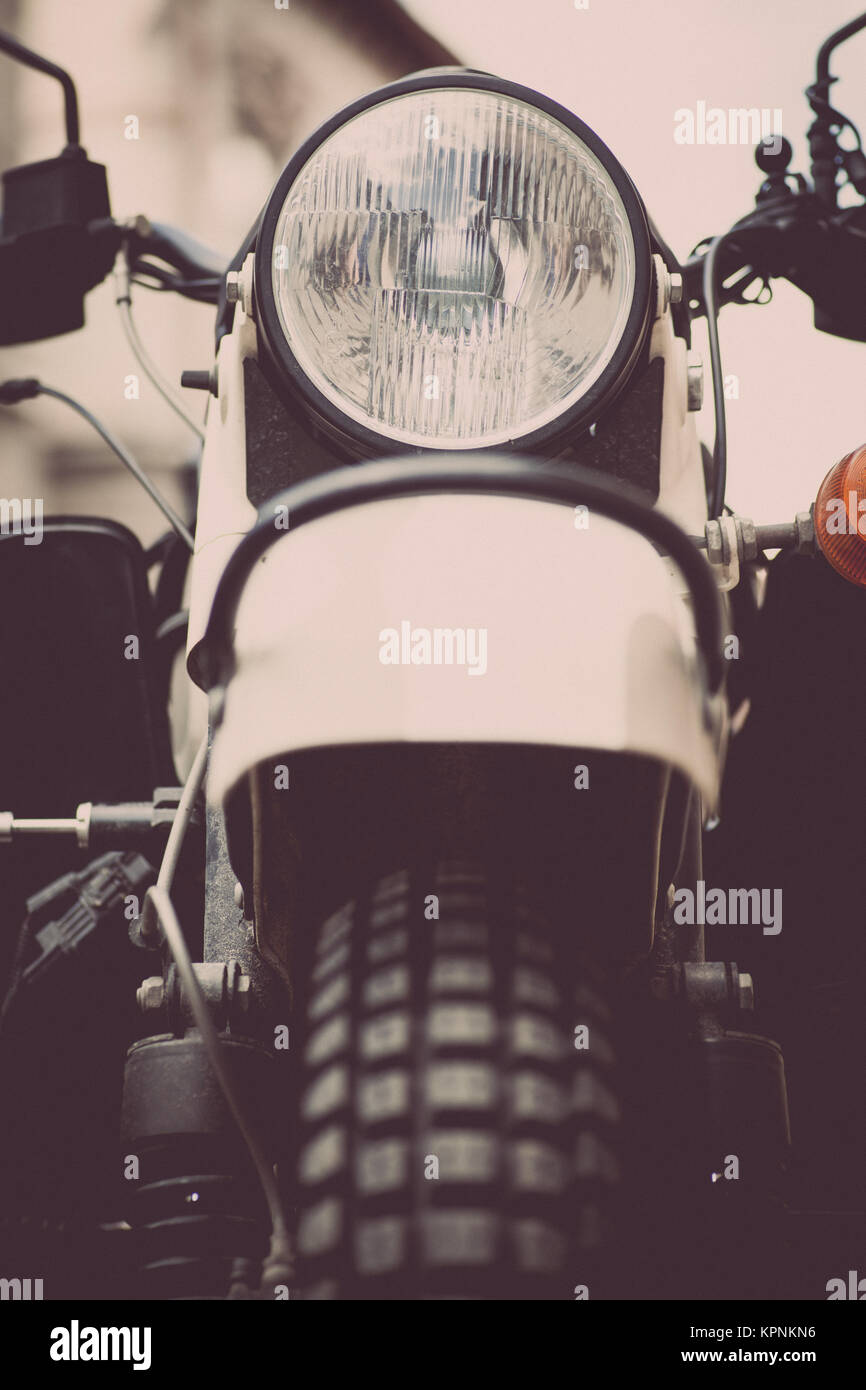 Classic motorcycle headlight Stock Photo - Alamy
