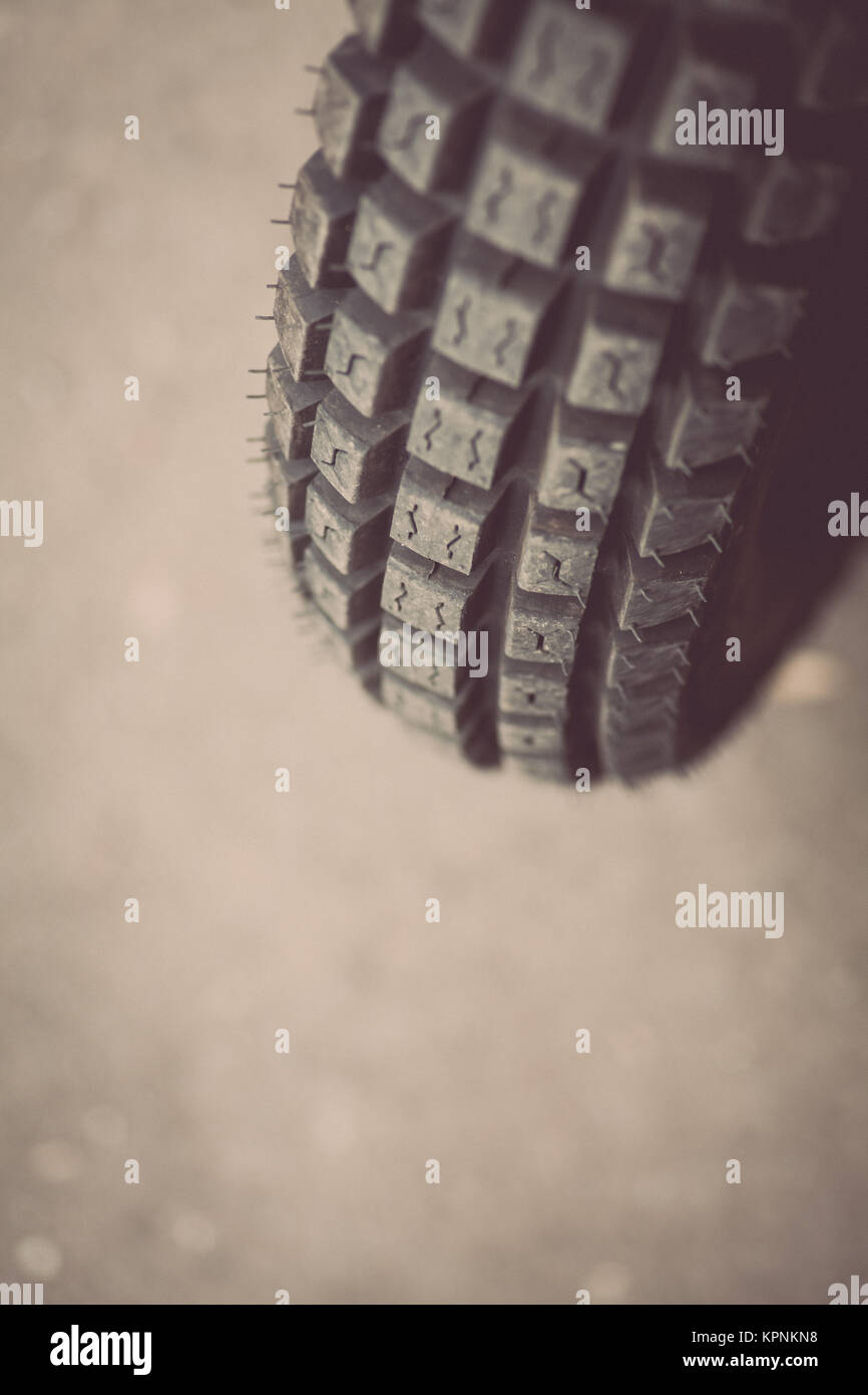 Trial motorcycle knobby tire Stock Photo - Alamy