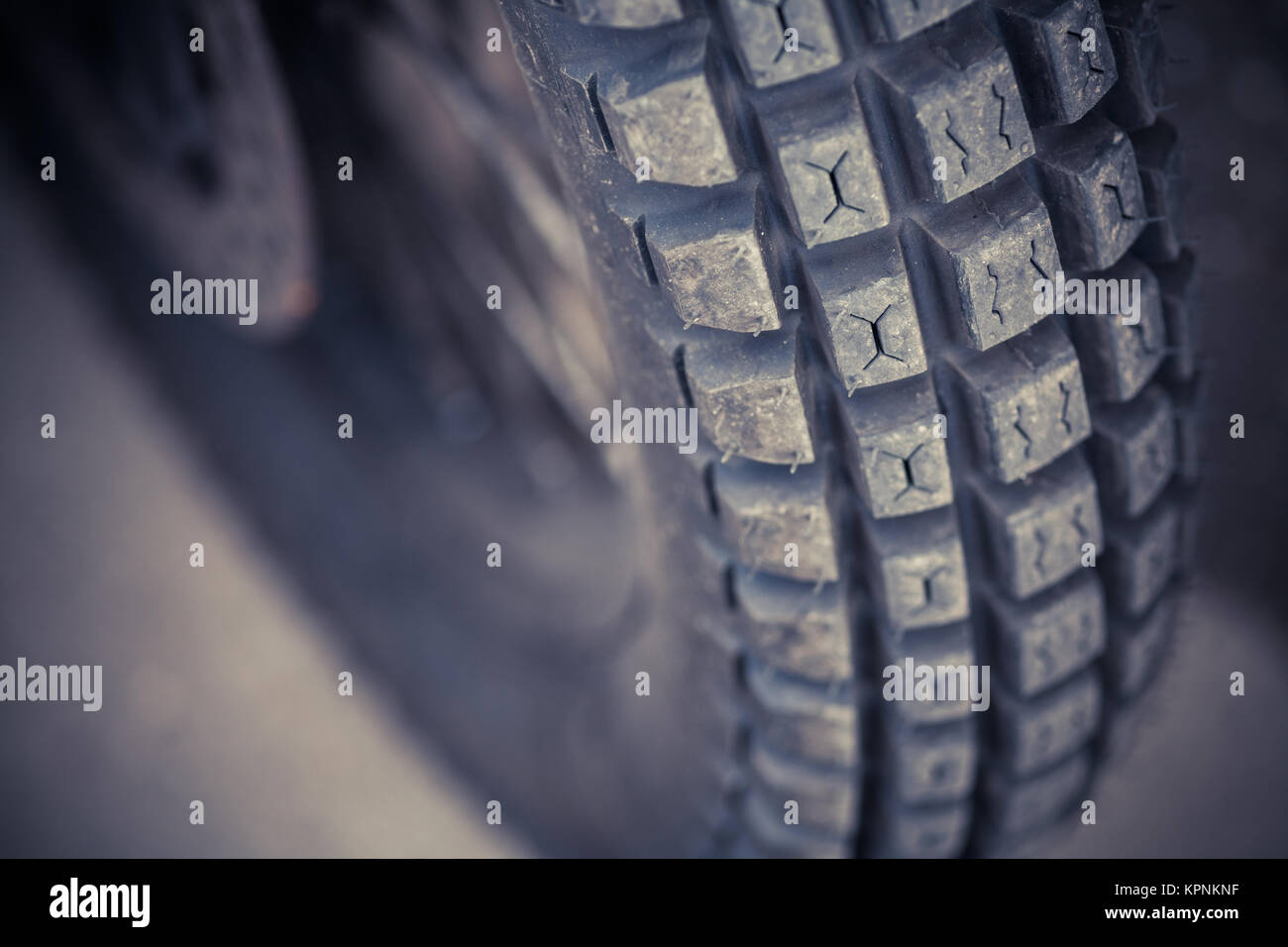 Trial motorcycle knobby tire Stock Photo - Alamy