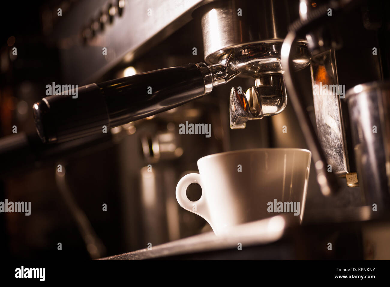 Espresso making machine Stock Photo - Alamy