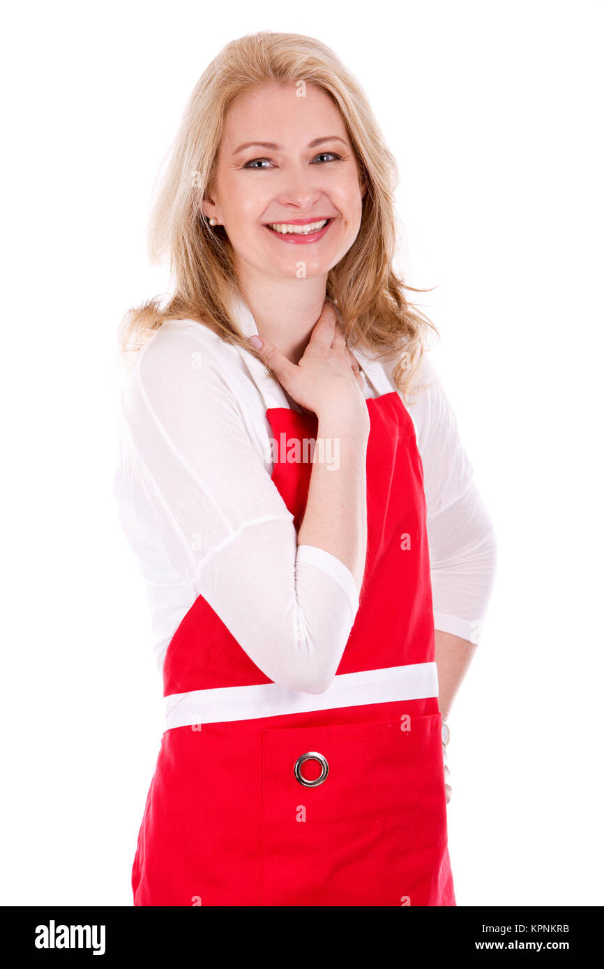 female cook in apron Stock Photo - Alamy
