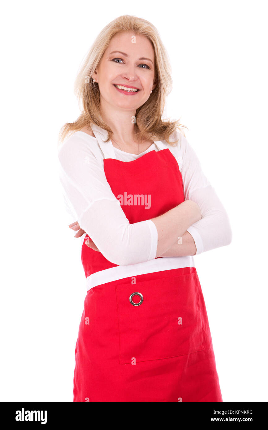 female cook in apron Stock Photo - Alamy