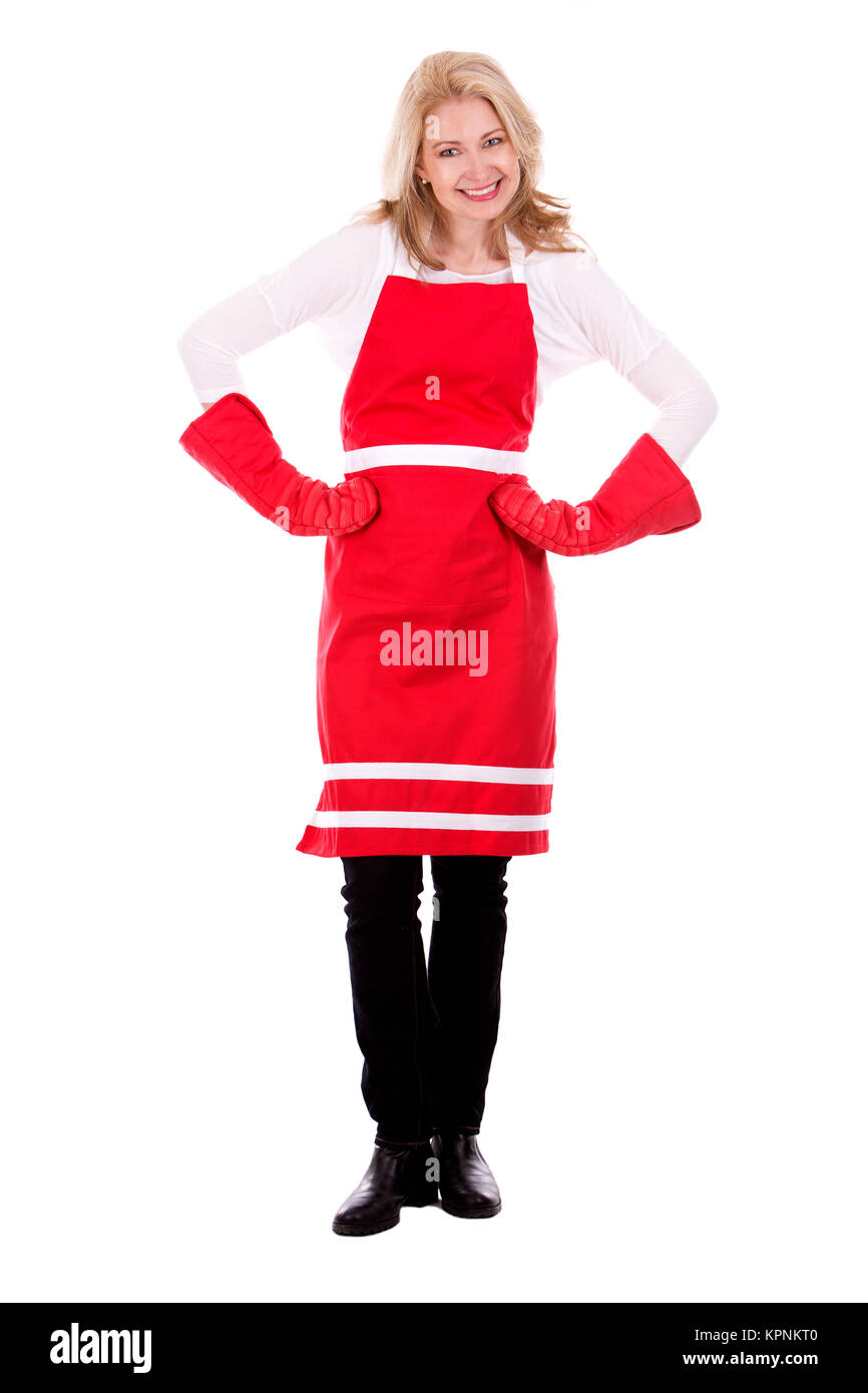 female cook in apron Stock Photo - Alamy