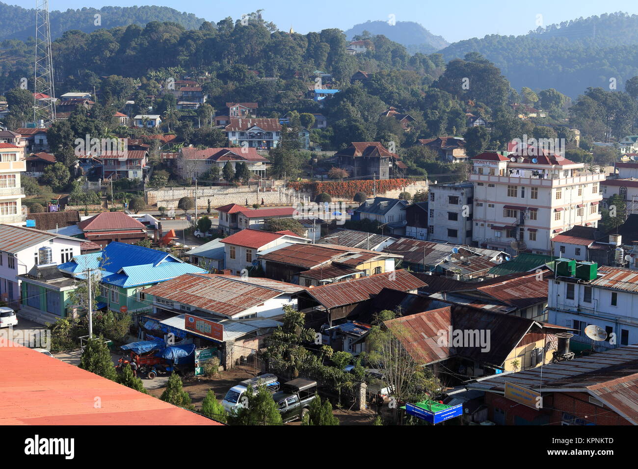 the city kalaw in myanmar Stock Photo - Alamy