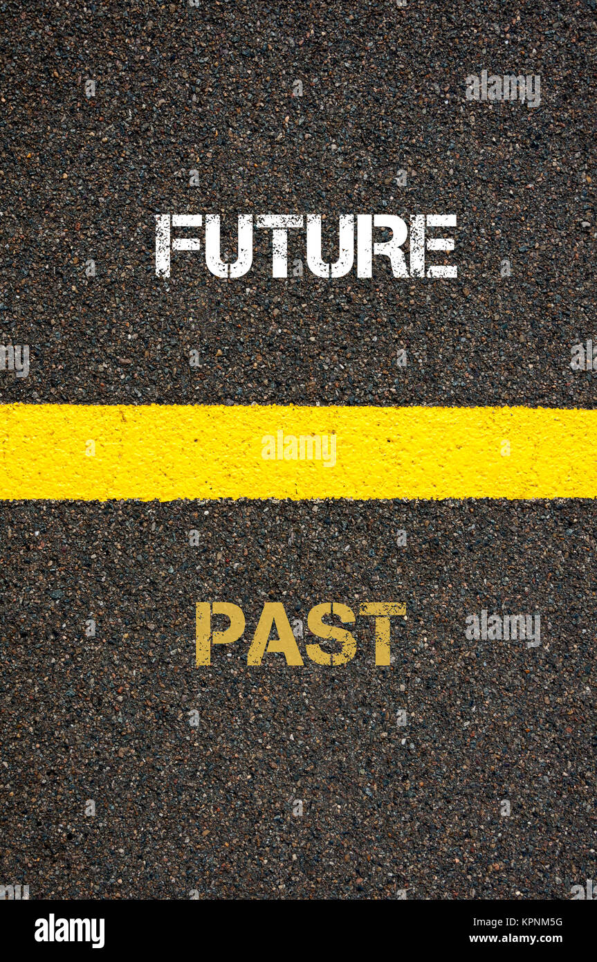 Antonym concept of PAST versus FUTURE Stock Photo - Alamy