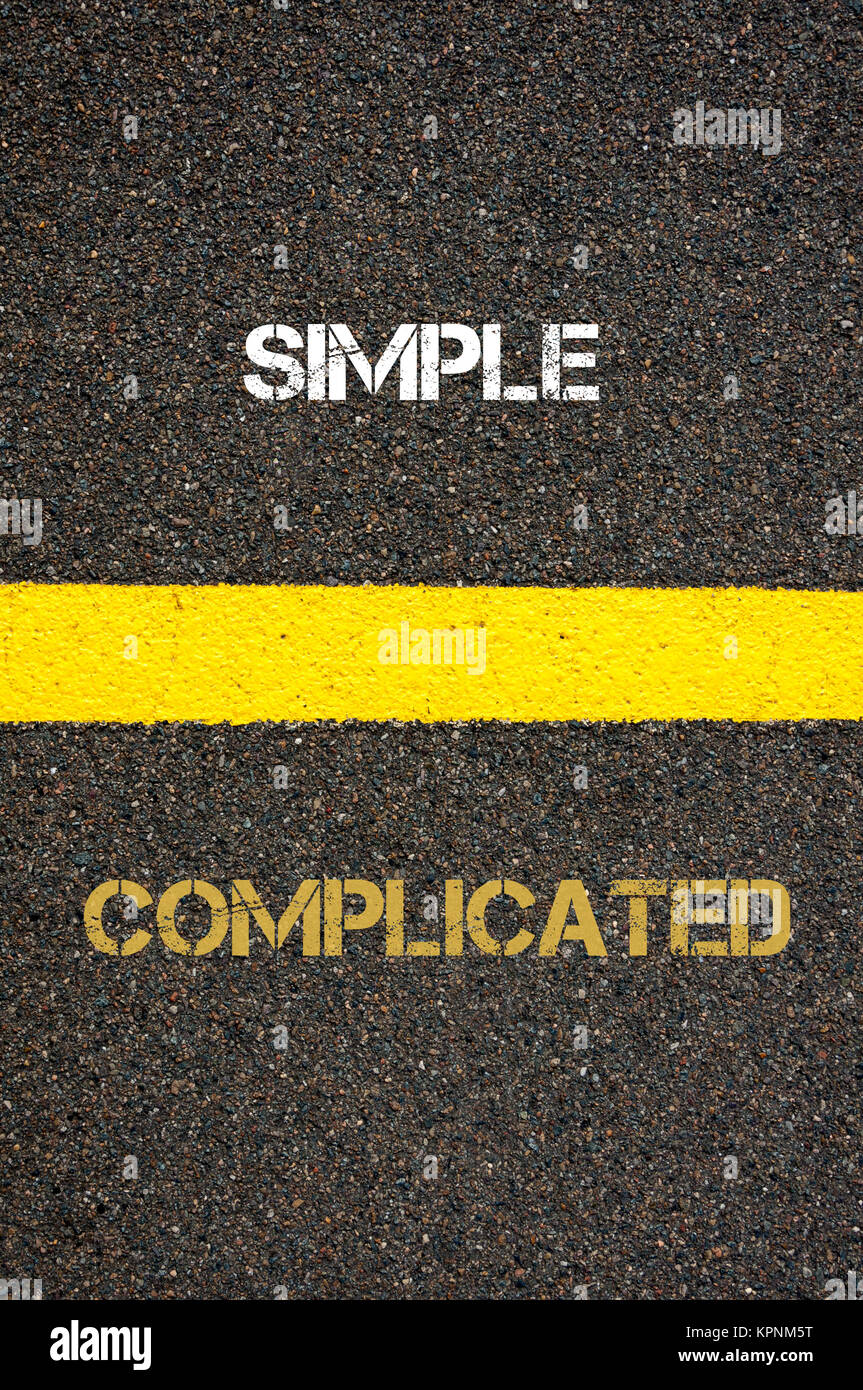 Antonym Concept Of COMPLICATED Versus SIMPLE Stock Photo Alamy antonym-concept-of-complicated-versus-simple-stock-photo-alamy