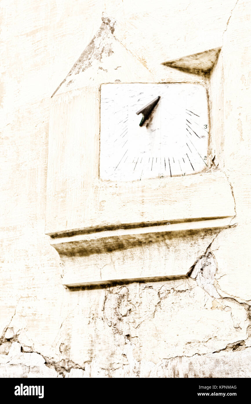 and the gnomon in the antique broken wall Stock Photo - Alamy