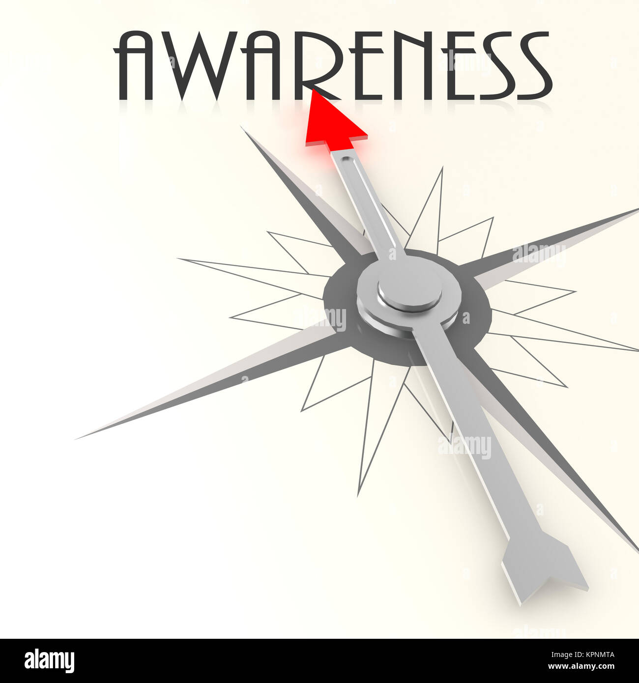Compass with awareness word Stock Photo - Alamy