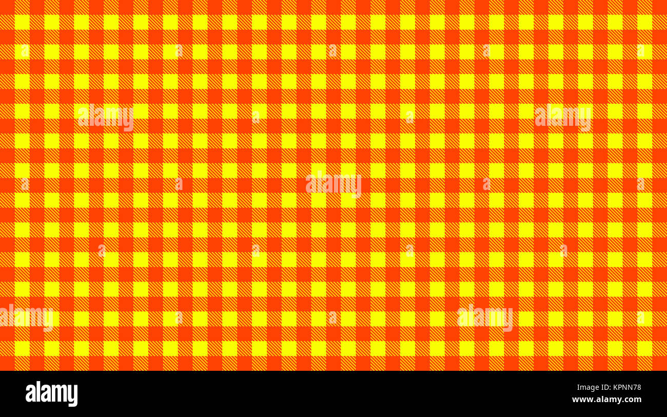 checkered tablecloths pattern yellow red Stock Photo - Alamy