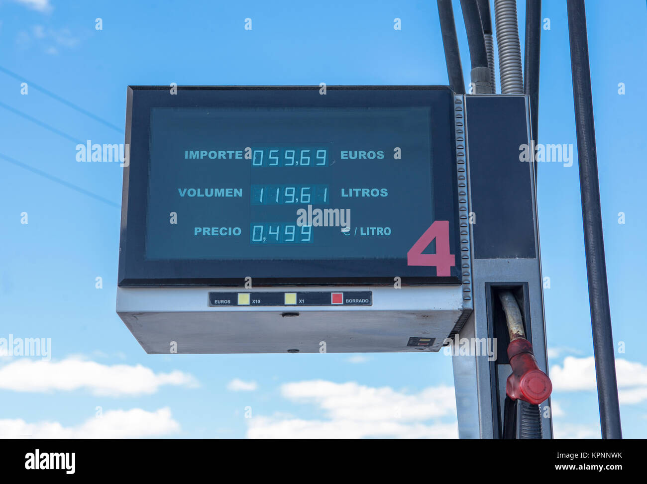 Electronic gas petrol display Stock Photo - Alamy