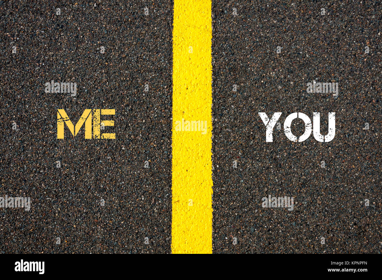 Antonym concept of ME versus YOU Stock Photo - Alamy