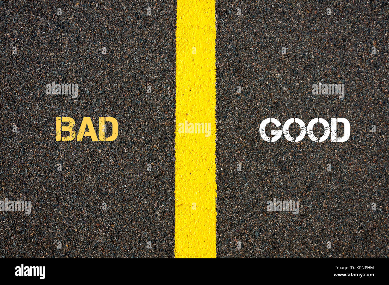 Antonym concept of BAD versus GOOD Stock Photo - Alamy