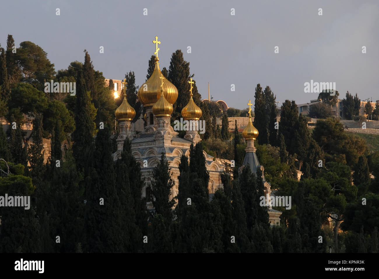 The gilded onion domes of the Russian Orthodox Convent and Church of ...
