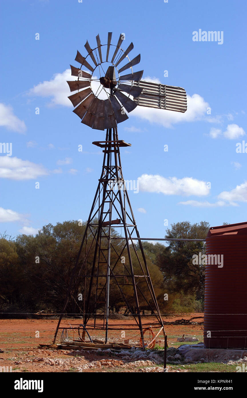 Wind mill in the Australian bush Stock Photo - Alamy