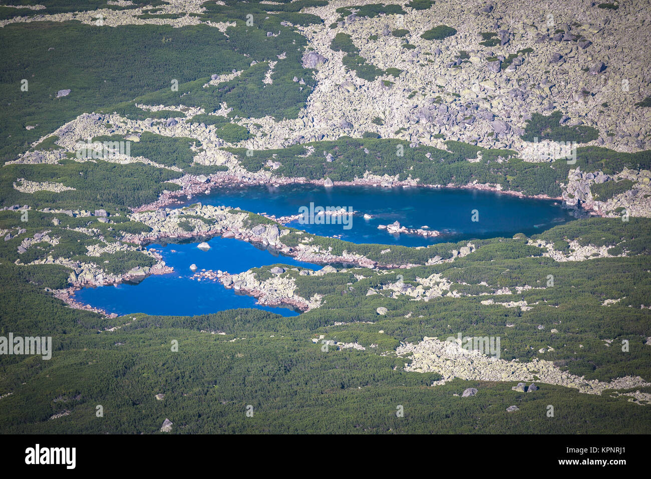View of mountain lake from the top Stock Photo - Alamy