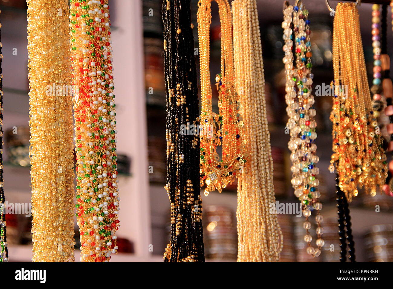 Display of Bead Necklaces Stock Photo - Alamy