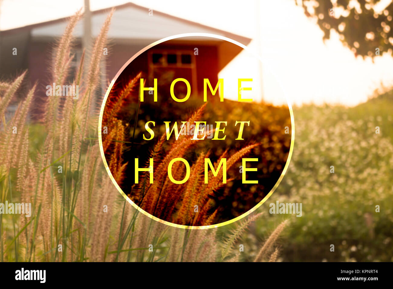 Home sweet home inspirational and motivational quote Stock Photo - Alamy