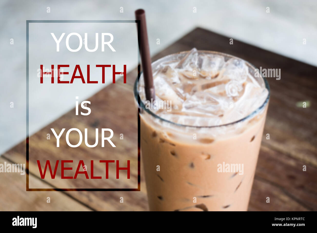 Your health is your wealth quote design poster on blur background Stock ...